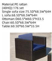 China Outdoor Rattan Sectional Sofa PE Wicker Couch Backyard Conversation Set for sale