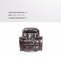 China PU Leather Manual Reclining Chair Modern Swivel Stretch Recliner Chair 96x101x102CM for sale