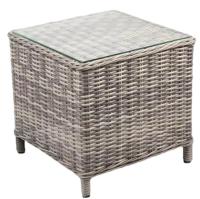 China 2 Seater Rattan Balcony Sofa 2 Chairs 2 Footrest 1 Table Pe Wicker Bistro Set for sale