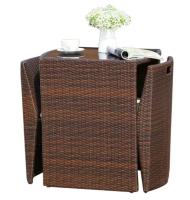China 3Pcs Rattan Patio Dining Table And Chairs Leisure Patio Furniture Set Outdoor Garden for sale