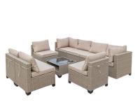 China Rattan Corner Sofa Patio Set Modern Luxury Cut Aluminum Frame Hotel Villa Home for sale