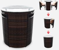China Patio Rattan Dining Table Set  Luxury Garden Restaurant Chair Furniture for sale