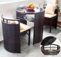 China Patio Rattan Dining Table Set  Luxury Garden Restaurant Chair Furniture for sale
