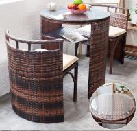 China Patio Rattan Dining Table Set  Luxury Garden Restaurant Chair Furniture for sale