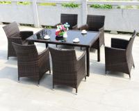China 6 Seater Wicker Rattan Coffee Dining Table Villa Hotel Handmade Rattan Tabletop for sale