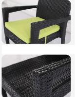 China Black Wicker Patio Dining Table Garden Restaurant Dinning Table Set for sale