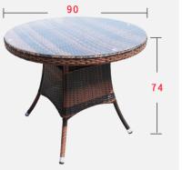 China 4 Seater Rattan Round Dining Table And Chair Set Outdoor Furniture Rattan Dining Table Set for sale