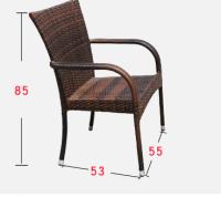China Grey Square Outdoor Wicker Dining Table Rattan Chair Outdoor Furniture Rattan for sale