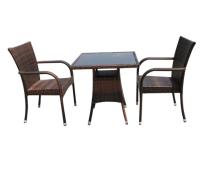 China Grey Square Outdoor Wicker Dining Table Rattan Chair Outdoor Furniture Rattan for sale