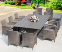 China 8 Seater  9 Seater Rattan Garden Furniture Sofa Dining Table Set Modern Rattan for sale