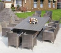 China 8 Seater  9 Seater Rattan Garden Furniture Sofa Dining Table Set Modern Rattan for sale
