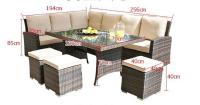 China 3 Seater Garden Rattan Sofa Modern Lift Table Backyard Sectional With Lift Table for sale