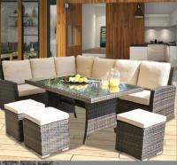 China 3 Seater Garden Rattan Sofa Modern Lift Table Backyard Sectional With Lift Table for sale