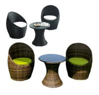 China Egg Shape Modern Rattan Dining Set Patio Outdoor Rattan Wicker Furniture Sets for sale