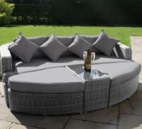 China Hotel Outdoor Patio Garden Sunbathing Lounger Sofa Furniture Luxury 228x88x78cm for sale