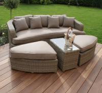 China Hotel Outdoor Patio Garden Sunbathing Lounger Sofa Furniture Luxury 228x88x78cm for sale