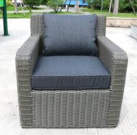 China 3 Seater Rattan Outdoor Sofa Terrace Furniture Garden Rope Leisure Black Wicker for sale