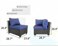 China Garden Furniture Rattan Sofa Set Rope Outdoor Leisure Sofa Set Black Wicker Setsrn Set for sale
