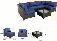 China Garden Furniture Rattan Sofa Set Rope Outdoor Leisure Sofa Set Black Wicker Setsrn Set for sale