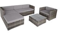 China 6Pcs Deep Seating Patio Wicker Outdoor Garden Furniture Rattan Sofa Couch for sale