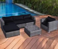 China 6Pcs Deep Seating Patio Wicker Outdoor Garden Furniture Rattan Sofa Couch for sale