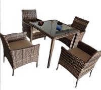 China 5 Pieces Outdoor Patio Wicker Dining Set Rattan Detachable Stylish Comfortable for sale