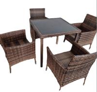 China 5 Pieces Outdoor Patio Wicker Dining Set Rattan Detachable Stylish Comfortable for sale