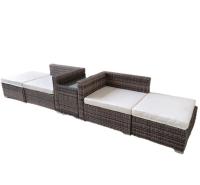 China 7pc Rattan Wicker Sofa Set Table Patio Outdoor Corner Rattan Antique Sofa Set for sale