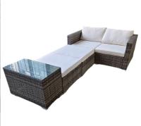 China 7pc Rattan Wicker Sofa Set Table Patio Outdoor Corner Rattan Antique Sofa Set for sale