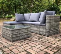 China Patio Outdoor Wicker Furniture Sofa PE Rattan Garden Sofa Lightweight Patio Sofa for sale