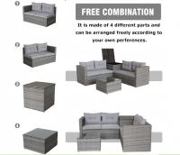 China L Shape Pe Rattan Sofa Conversation Sectional Sofa Storage Box Backyard Porch Poolside for sale