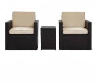 China 3PCS 2 Seater Rattan Garden Sofa Set Outdoor Cane Wicker Outdoor Rattan Patio Backyard for sale