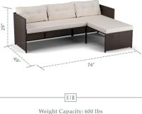 China 3 Seater Rattan Garden Sofa Set Luxury Balcony Leisure Lounge Wicker Patio Fabric for sale