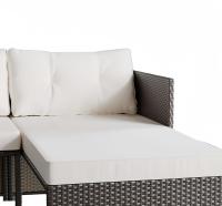 China 3 Seater Rattan Garden Sofa Set Luxury Balcony Leisure Lounge Wicker Patio Fabric for sale