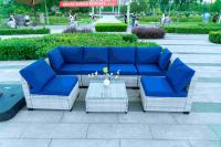 China Outdoor furniture rattan living room sofa woven balcony combination rattan chair booth leisure bar home for sale