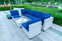 China Outdoor furniture rattan living room sofa woven balcony combination rattan chair booth leisure bar home for sale