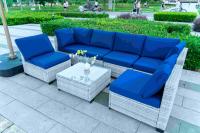 China Outdoor furniture rattan living room sofa woven balcony combination rattan chair booth leisure bar home for sale