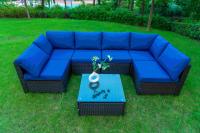 China Garden Sofa Set Outdoor Furniture Steel Modern Sofa Dining Residential Multifunctional Plastic Rattan Patio Luxury for sale