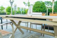 China 11 Pieces Outdoor Patio Furniture Plastic Wood Expandable Aluminum Garden Table And 8 Chairs for sale