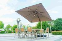 China 9 Pieces Plastic Wood Outdoor Restaurant Garden Tables  Chairs Outdoor Furniture Patio Dinning Table Patio Furniture for sale