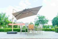China 9 Pieces Plastic Wood Outdoor Restaurant Garden Tables  Chairs Outdoor Furniture Patio Dinning Table Patio Furniture for sale