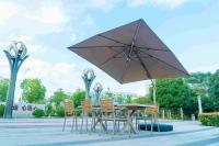 China 7 Pieces New Design Cheap American Style Cafe Restaurant Plastic Wooden Dining Table And Chairs Ferniture Set for sale