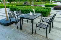 China 5 Pieces Extendable Modern Black China Manufacturer Wood Metal Chairs Patio Garden Outdoor Furniture for sale