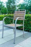 China Outdoor Poly Wooden Dining Table And Chairs Plastic Wood Patio Table And Chair Set 5 Pieces Set for sale