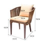 China Chinese Hot Sale Outdoor Cafe Furniture Aluminium Restaurant Table Chairs Rattan Wedding Garden Furniture Set Rattan for sale