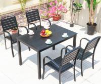 China WPC Furniture Set Anti-Corrosion Patio Outdoor Outdoor Leisure Balcony Garden Cafe Outdoor Table And Chairs Set for sale