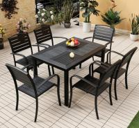 China WPC Furniture Set Anti-Corrosion Patio Outdoor Outdoor Leisure Balcony Garden Cafe Outdoor Table And Chairs Set for sale