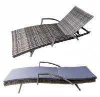 China PE Poly Rattan Garden Outdoor Indoor Rattan Lounge Chair Beach Sun Holiday Patio Outdoor Furniture Sets for sale