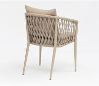 China Outdoor table and chair balcony Open garden courtyard Waterproof outdoor leisure Creative pull rope chair Aluminum alloy plastic wood table for sale