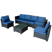 China 5-Piece Outdoor Rattan Sofa Set with Table Waterproof UV Resistant for sale